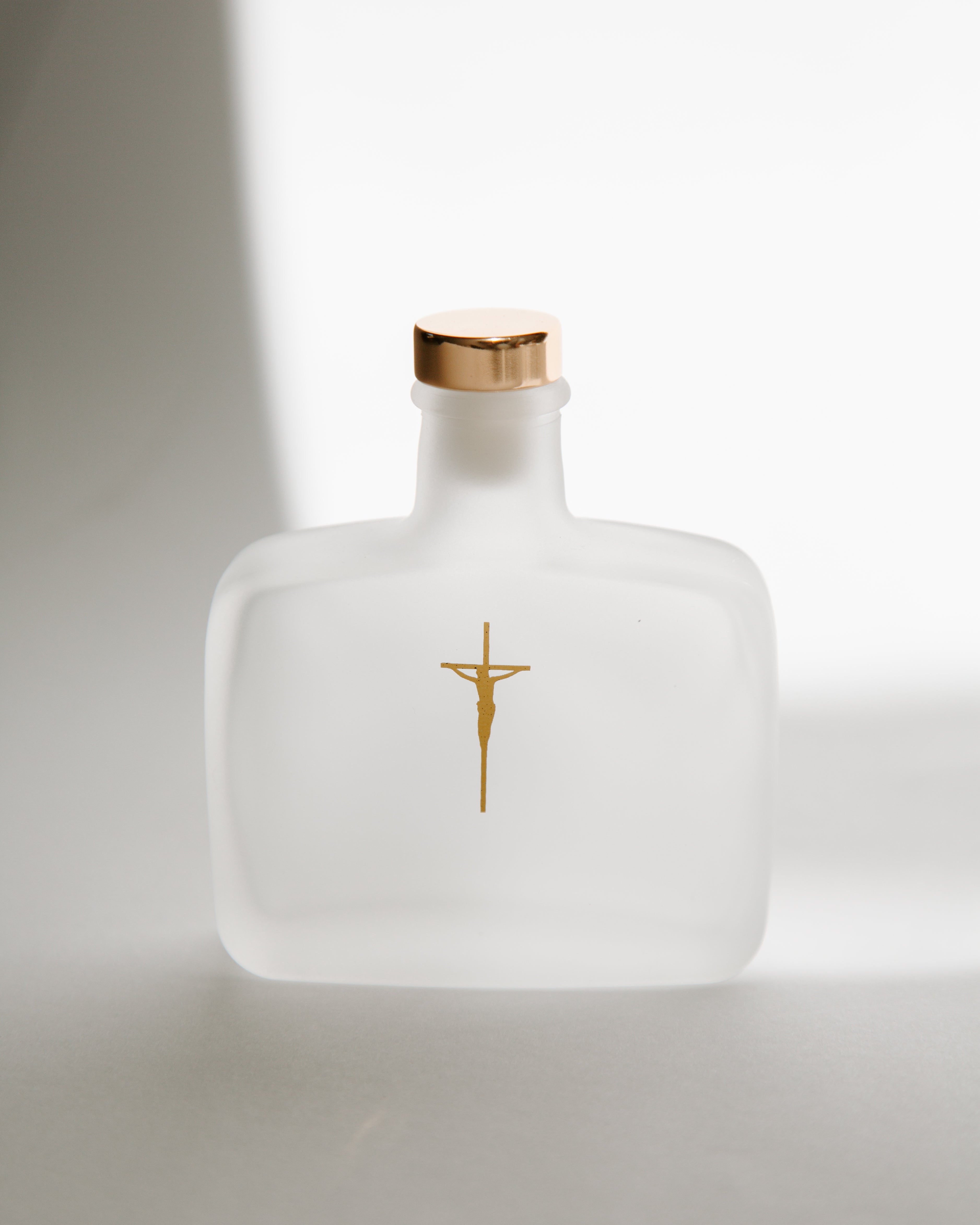 Modern Holy Water Bottle | Frosted Glass Catholic Holy Water Container ...